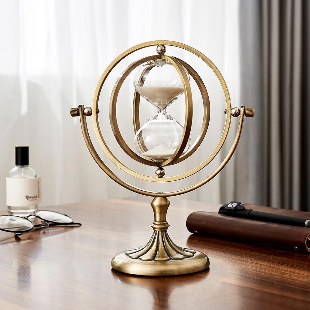 Nordic Hour Glass Rotating Sand Hourglass Vintage Home Decor Globe ...