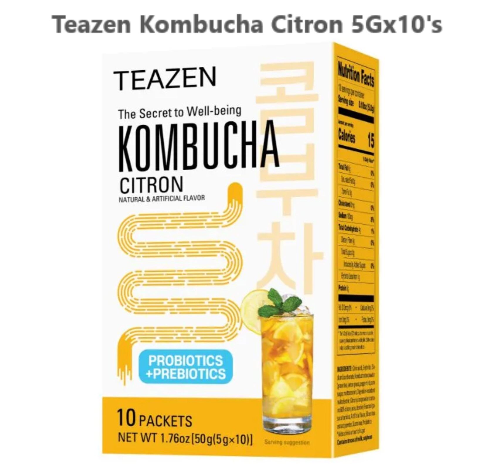 Teazen Kombucha Berry Prebiotic + Probiotic (5g x 10 Packets) Korean, 50g (Assorted) | Lazada