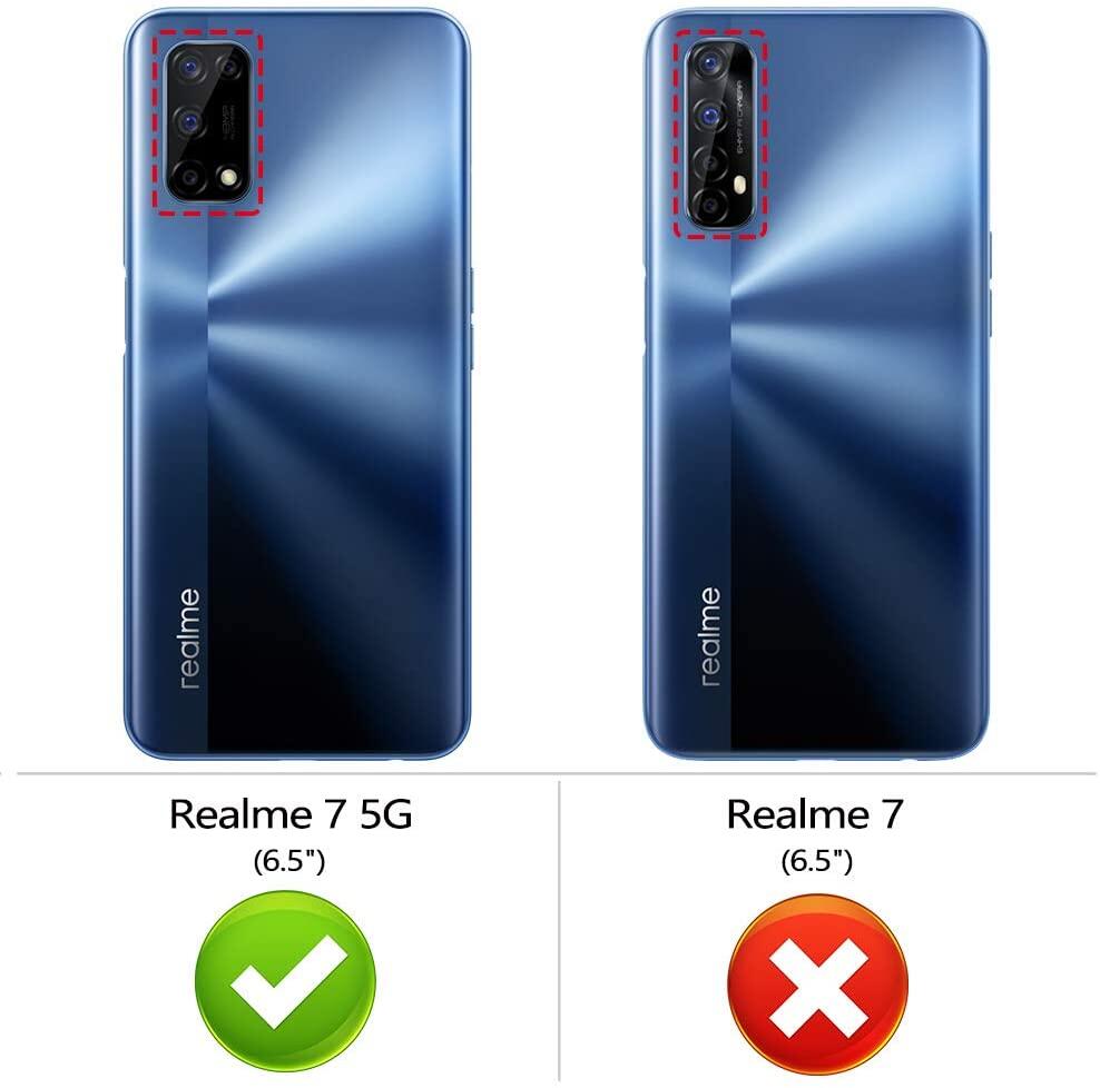 สำหรับRealme 7 5G Case, [ป้องกันเลนส์กล้อง] Litchiเคสโทรศัพท์Ultra-ที ...