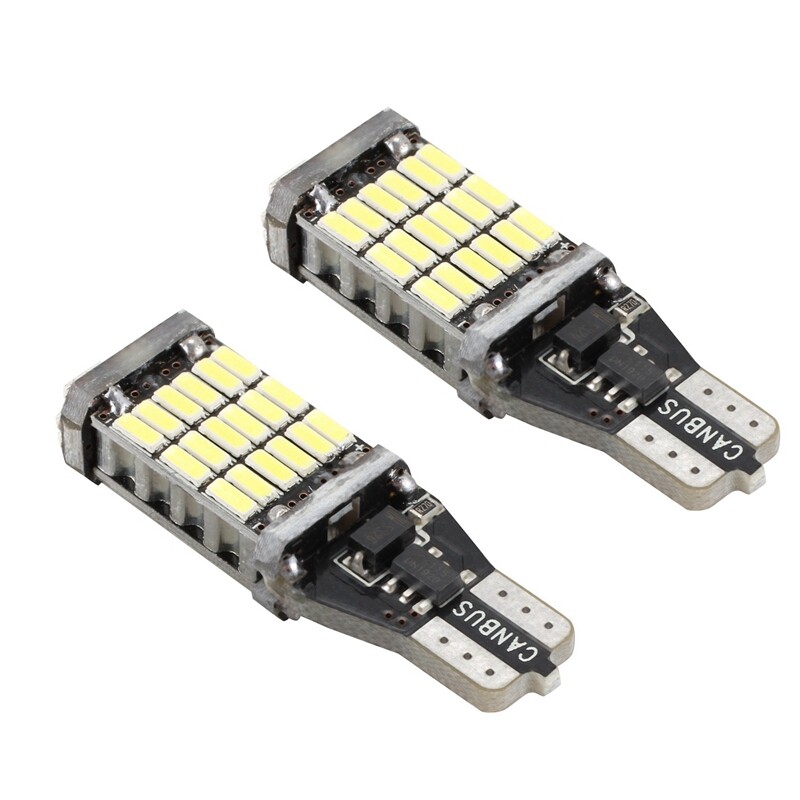 2x T15 W16W 45 SMD 4014 LED Car Reverse Back Light Bulbs 6000K White ...