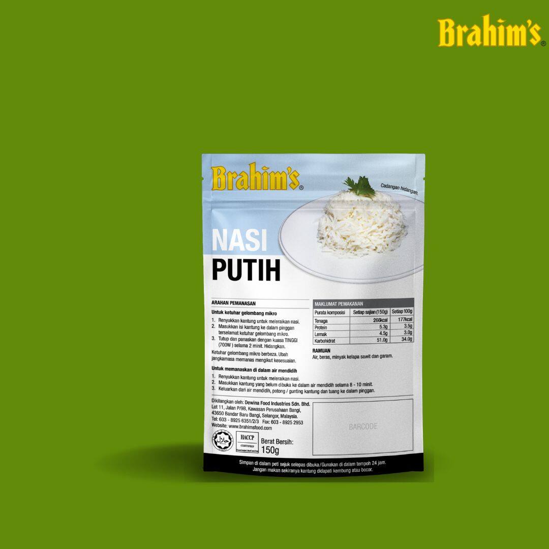 Nasi Putih Brahim's (200gram) | Lazada