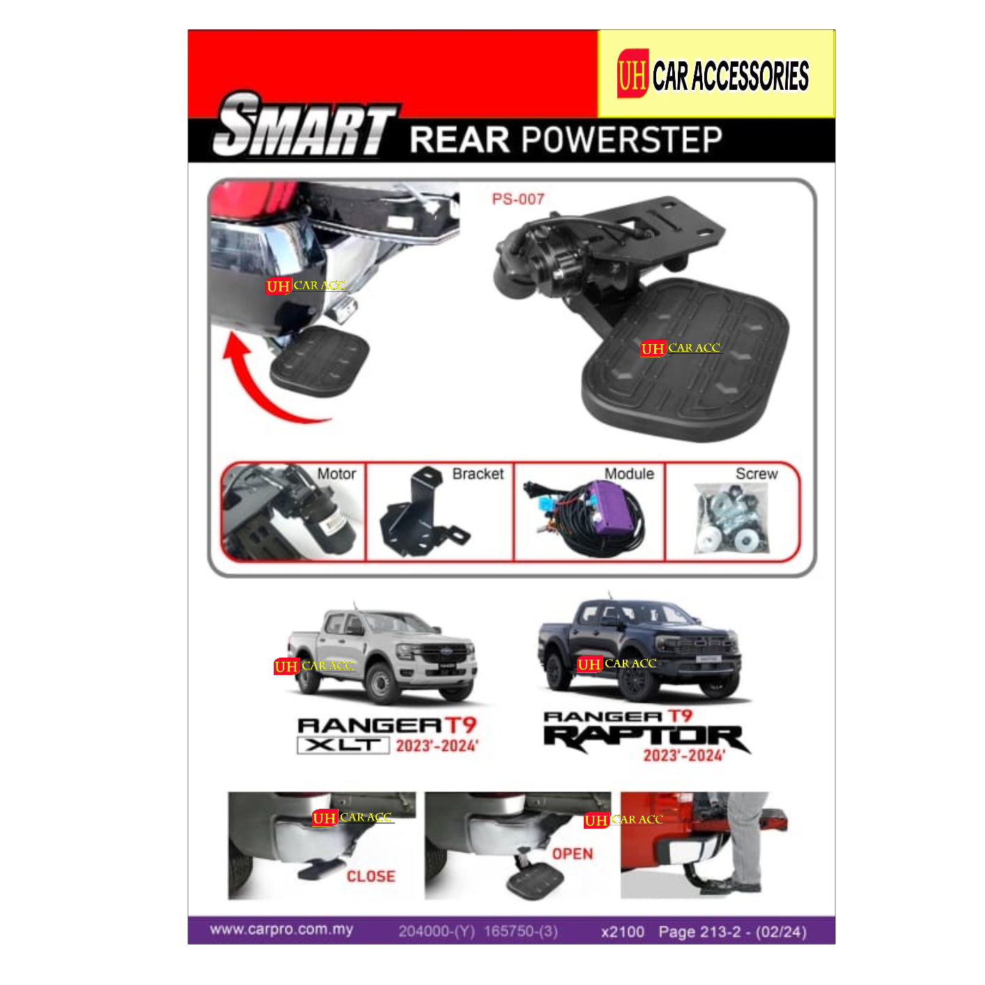 FORD RANGER T9 2022 2023 2024 AUTO POWER REAR FOOT STEP | Lazada