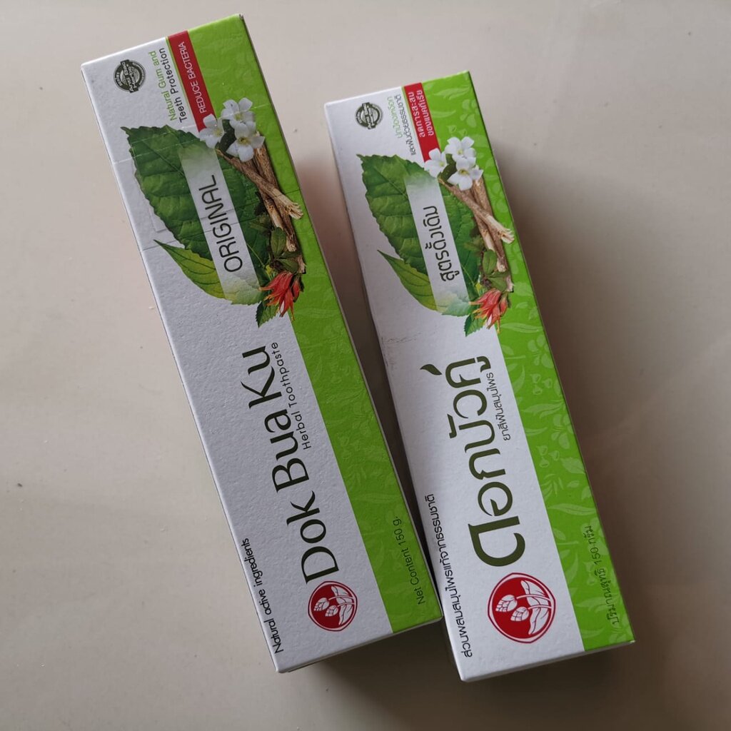 Thailand Dok Bua Ku Herbal Toothpaste Original 150gm 莲花草药牙膏 泰国莲花牙膏 ...