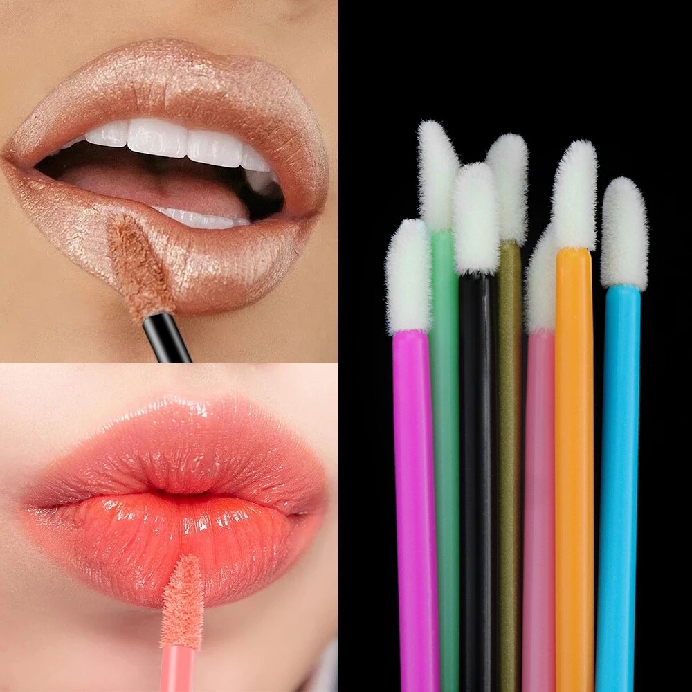 DORISNA 50Pcs Disposable Hollow Lip Brush Soft Lipstick Wands ...
