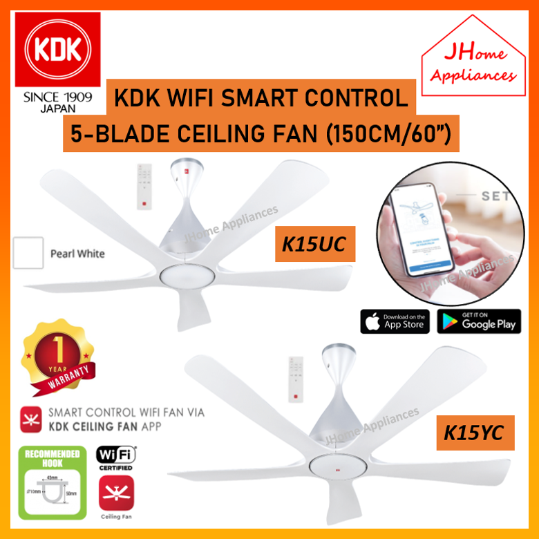 KDK K15UC / K15YC NODOKA WI-FI SMART CONTROL CEILING FAN ( 150CM / 60 ...