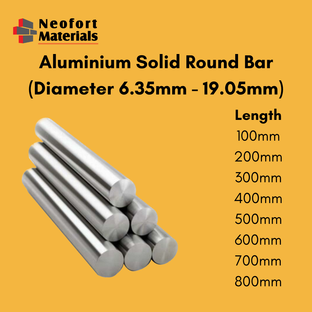 READY STOCK Aluminium Solid Round Bar (Diameter 6.35mm/0.25" - 19.05mm ...