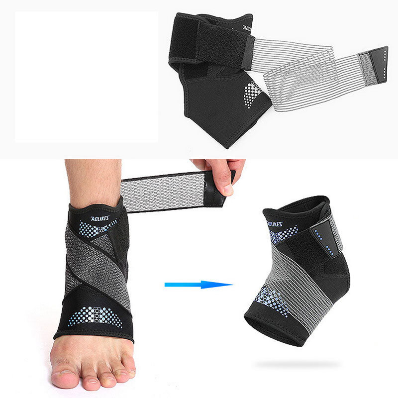 Yoomee 1 Pair Professional Sports Gym Ankle Support Brace with Strain ...