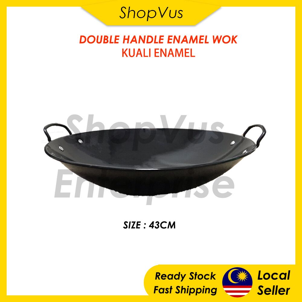 Double Handle Enamel Wok / Iron Wok / Chinese Wok / Cast Iron Wok ...