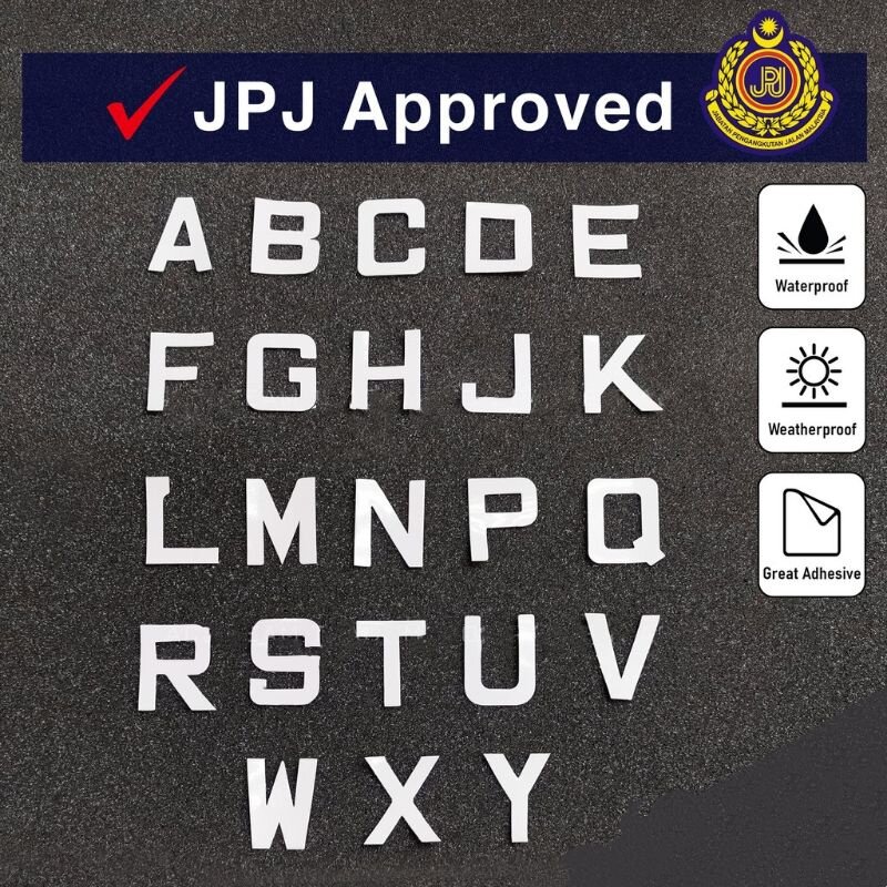 Flashmotor [JPJ Approved] White Number Sticker Motor Nombor Plate ...
