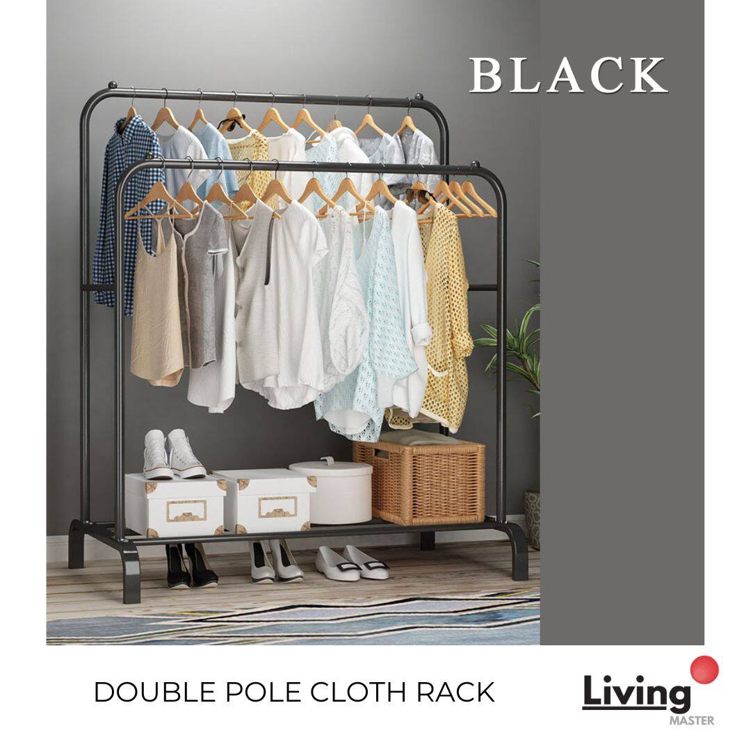 Single / Double Pole Clothes Rack Strong Powder Coated Drying Rack ...