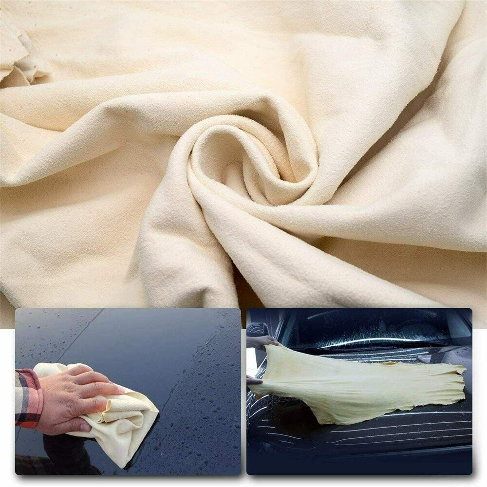60ซม. X 40ซม. ผ้าชามัวร์ธรรมชาติผ้าเช็ดทำความสะอาดรถยนต์ Shammy ทำความ ...