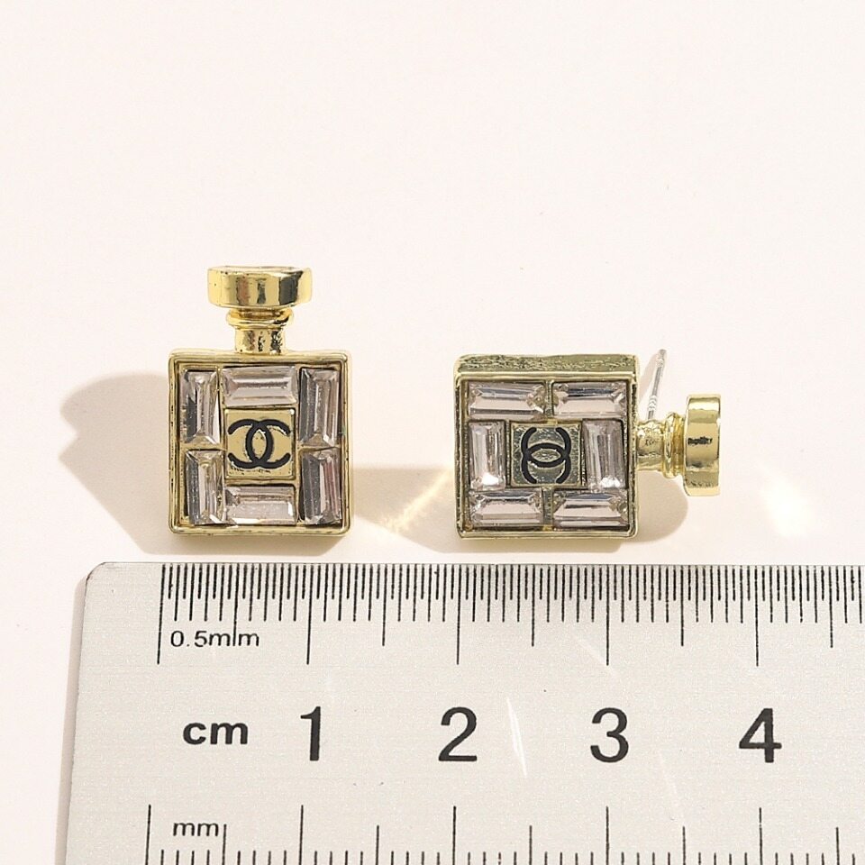 Fashion Double CC Earring Titanium Steel Letter Logo Double CC Ear Hoop ...