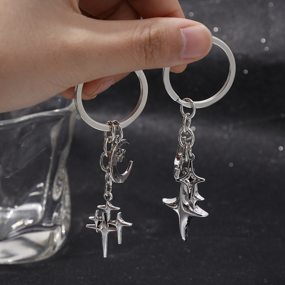 ILOVEDIY Y2k Key Chain Star Moon Metal Key Ring Bag Metal Decorative ...