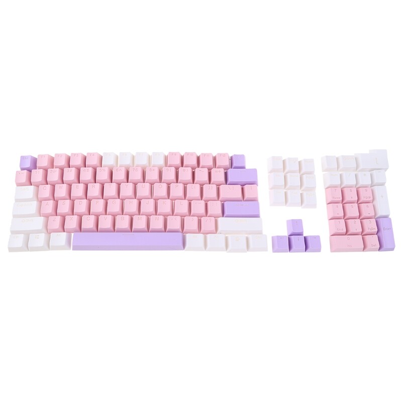 PBT Keycap OEM Height 3 Color Combinations (Pink/Purple/White ...