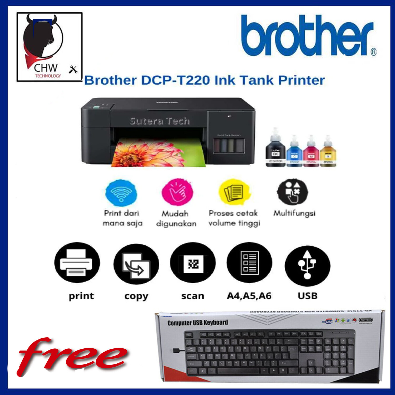 BROTHER ORIGINAL MALAYSIA Brother DCP-T220 Multi-function Print, Copy ...