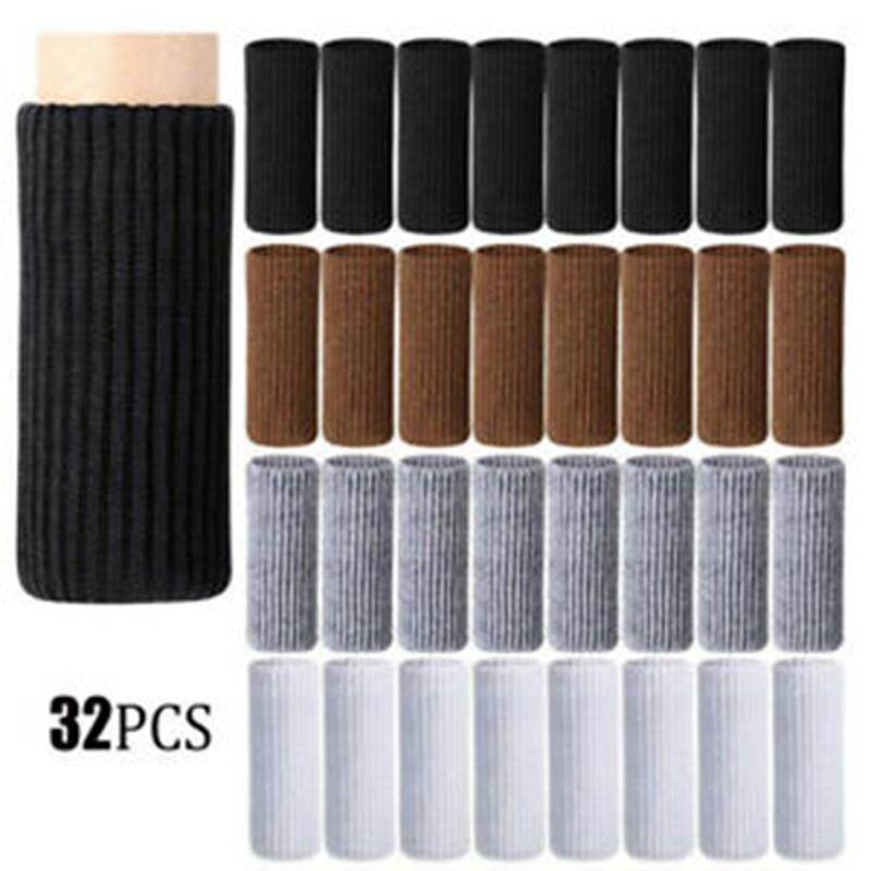 （HOT）32PCS Knitted Chair Leg Socks Furniture Table Feet Leg Floor ...