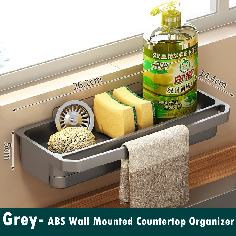 Stainless Steel Sponge Holder Kitchen Sink Rack Drainer Basket Bathroom ...