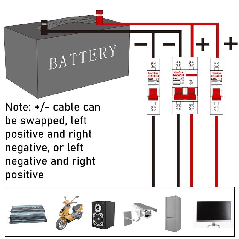 DC MCB 12V 24V 48V 60V 110V แบตเตอรี่ป้องกัน Circuit Breaker บวกลบ ...