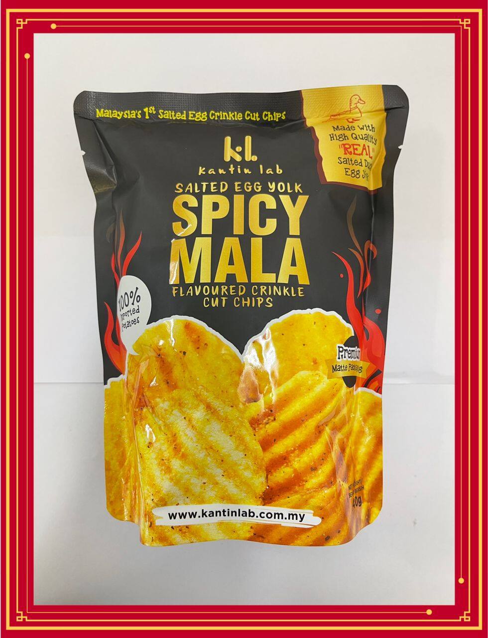 Kantin Lab Salted Egg Yolk Spicy Mala Chips 40g | Lazada