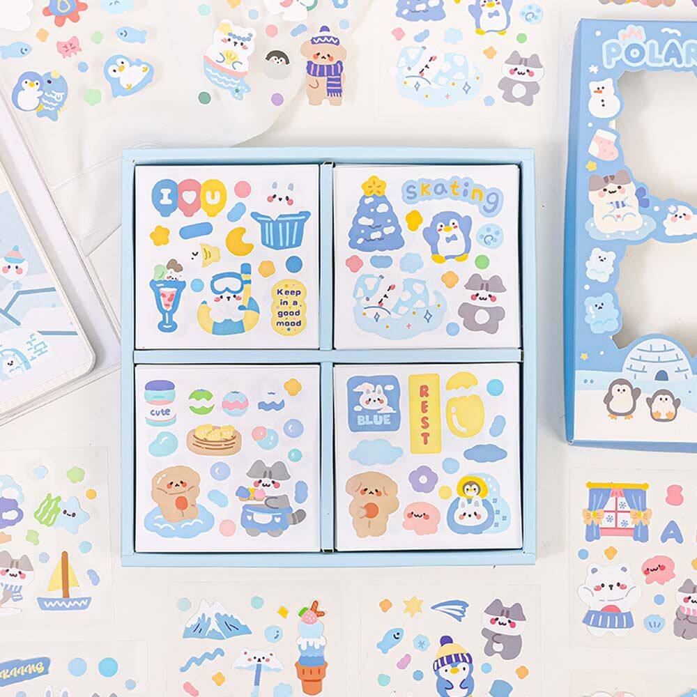 DFGY สมุดภาพ DIY 100ชิ้น/เซ็ตสำหรับสมุดภาพ,สติกเกอร์สีน้ำสำหรับไดอารี่ ...