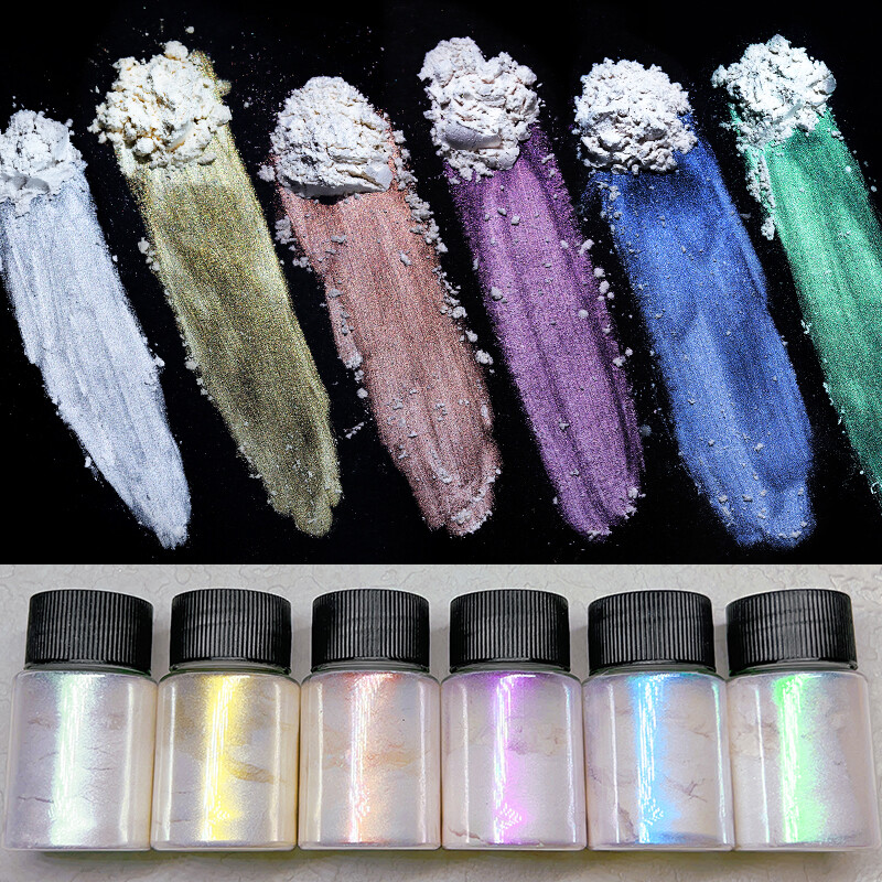 UR SUGAR 10gBottle White Chrome Pearl Nail Powder Shine Glitter Dust ...