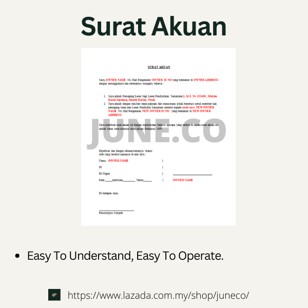 SURAT AKUAN TEMPLATE DECLARATION LETTER TEMPLATE WORD | Lazada