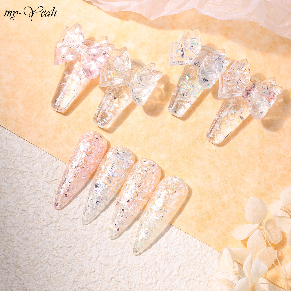 myyeah 5ml 4 Color Shining Mineral Nail UV Gel Polish Holographic ...