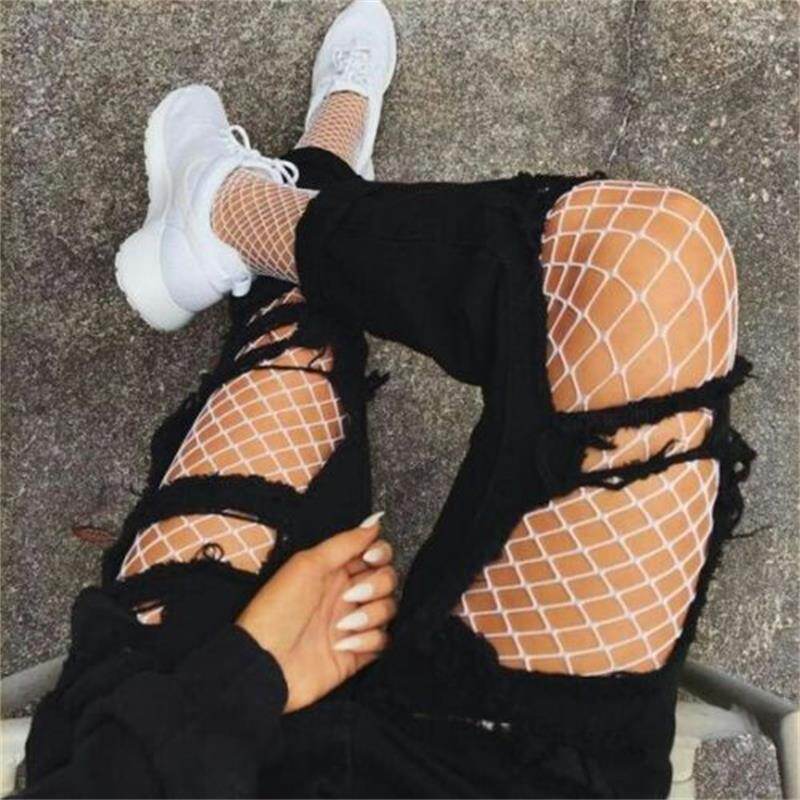 [Cutewomen2020] Fishnet Pantyhose เซ็กซี่ผู้หญิงคริสตัล Rhinestone ...