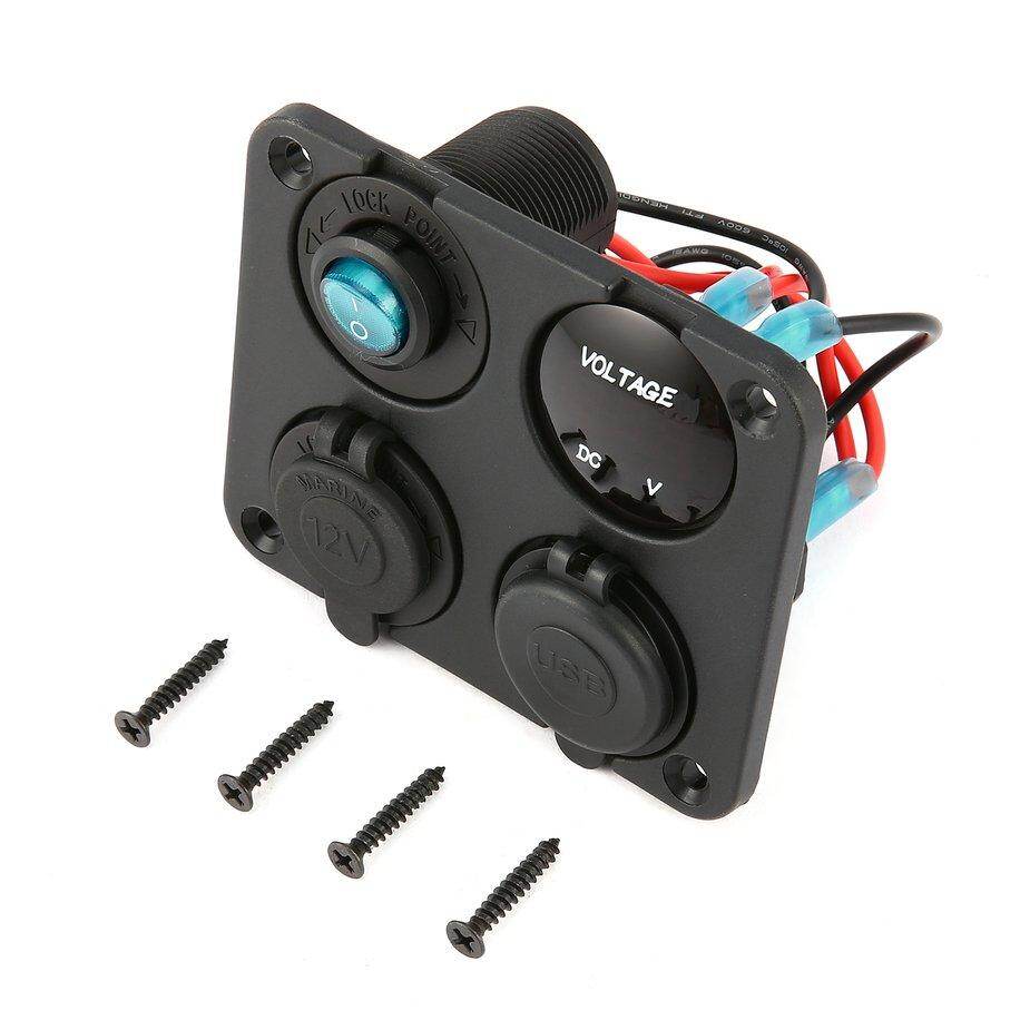 Hot Sale Dual USB Ports Car Charger + LED Voltmeter + 12V Power Socket ...