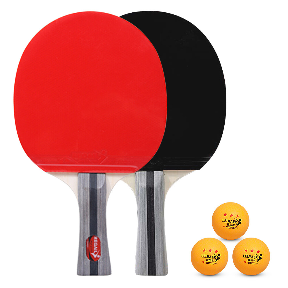 Quality Ping Pong Paddles Table Tennis Rackets 2 Ping Pong Bats Long Short Handle Ping Pong ...