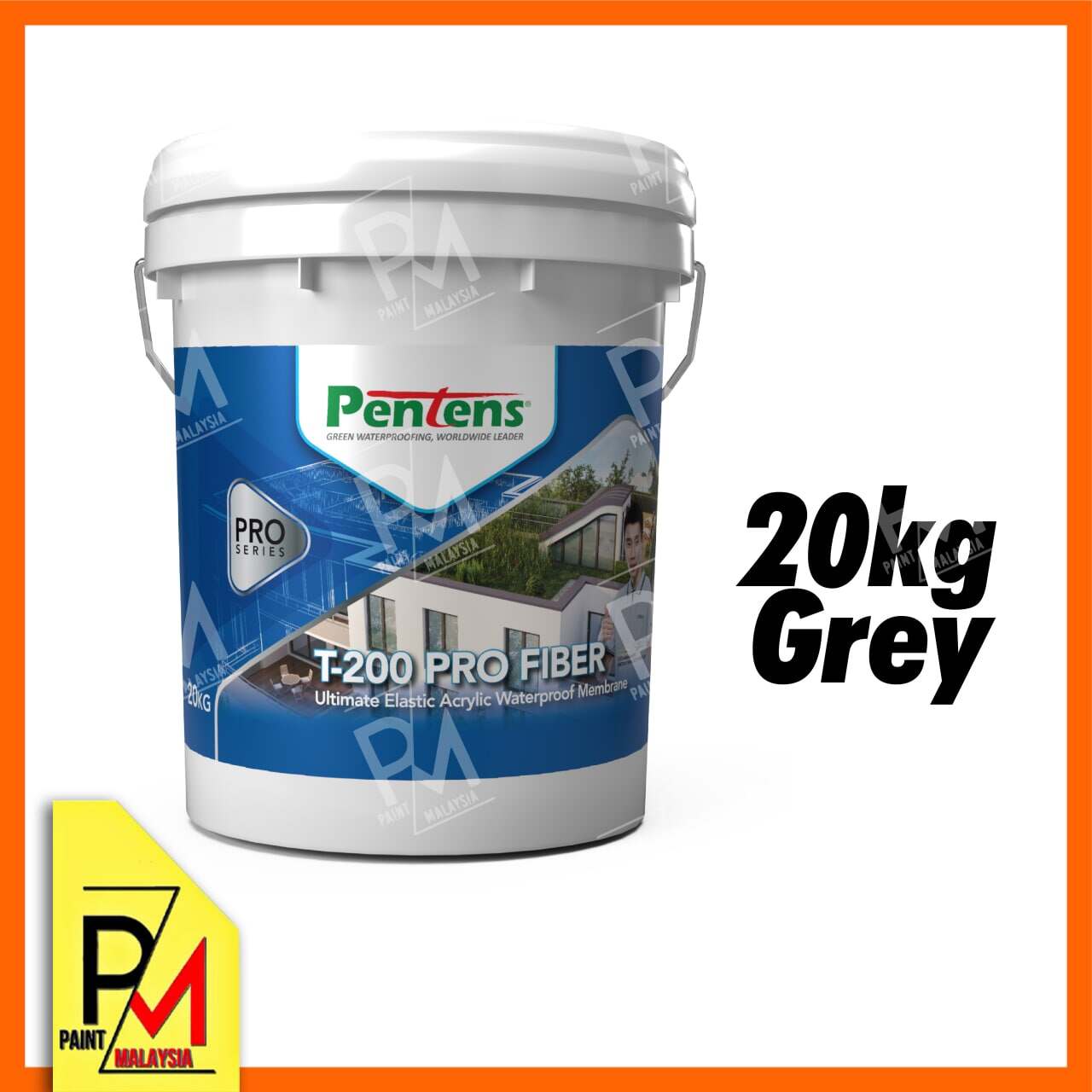 PENTENS T200 Pro Fiber 20KG Ultimate Elastic Acrylic Waterproofing Coating Waterproof Coating ...