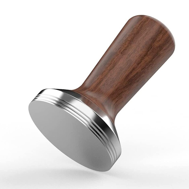 Coffee Tamper Wooden Coffee Espresso Handle Tamping Stainless Steel ...