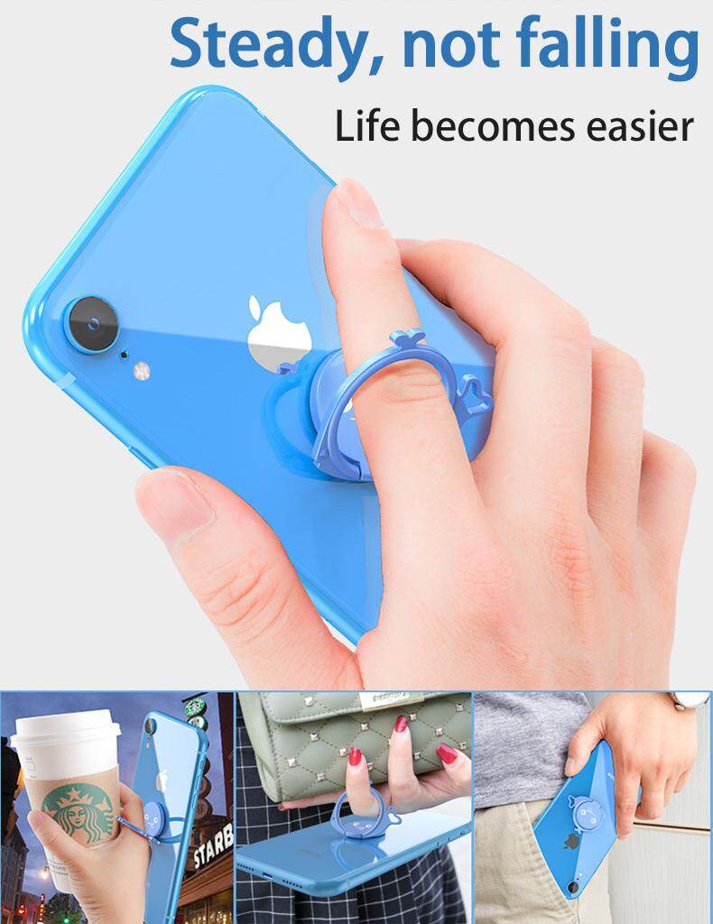 【Ready Stock】 Lucky Fish Phone Holder Metal Painted Ring Buckle Car ...