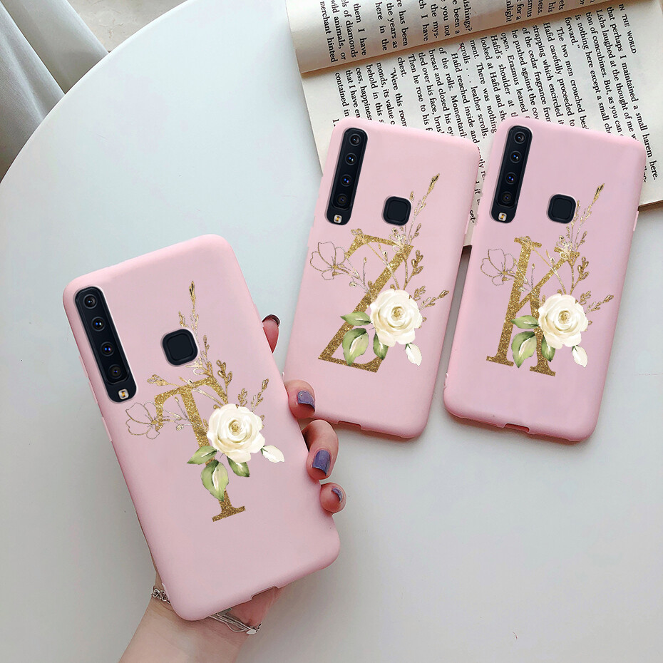 สำหรับ Samsung Galaxy A9 2018สีดำ Matte ตัวอักษรน่ารักโทรศัพท์ TPU แบบน ...