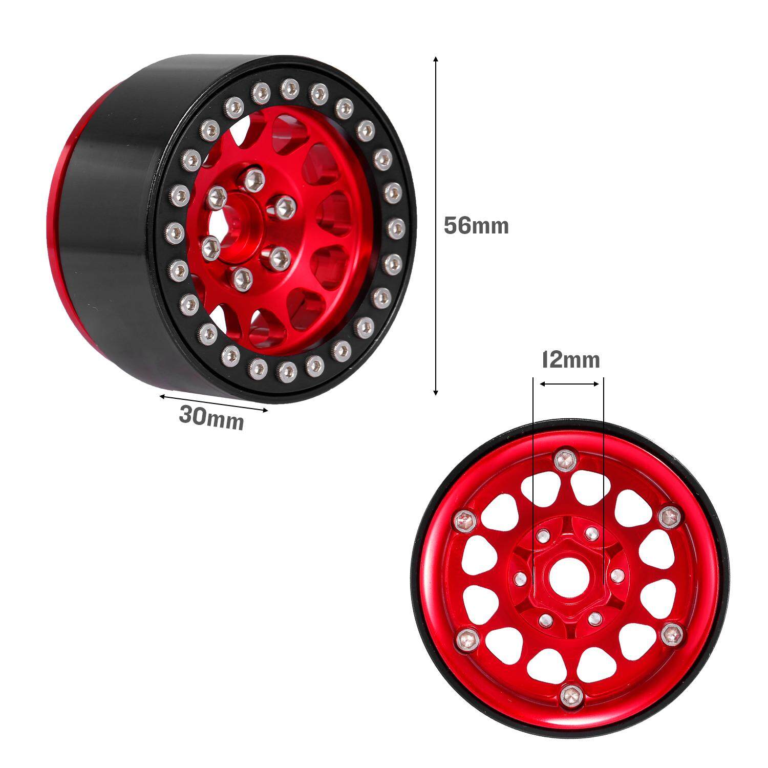 4PCS Metal 1.9 Beadlock Wheel Rim Hub for 1/10 Traxxas Hsp Redcat Rc4wd Tamiya Axial SCX10 D90 ...