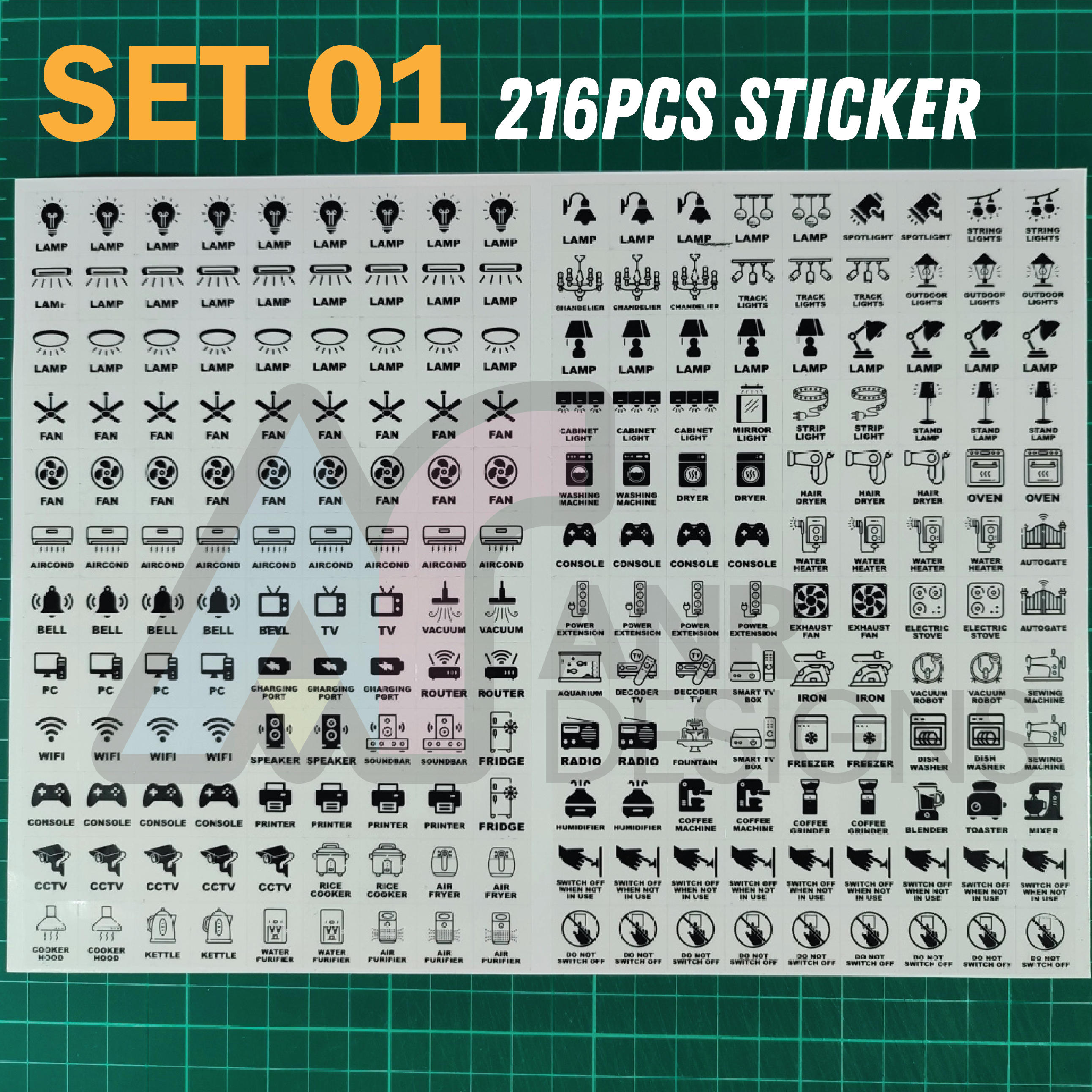 [READYMADE] STICKER LABEL SUIS BERTULIS & BERGAMBAR / LABEL WALL SWITCH ...