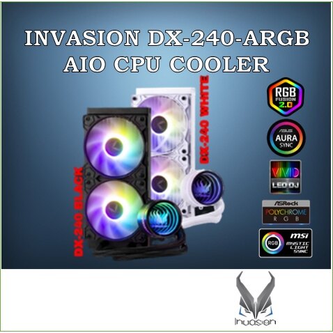 INVASION HALARA VR2 FA-240 AIO CPU COOLER (BLACK WHITE) | INVASION DX ...