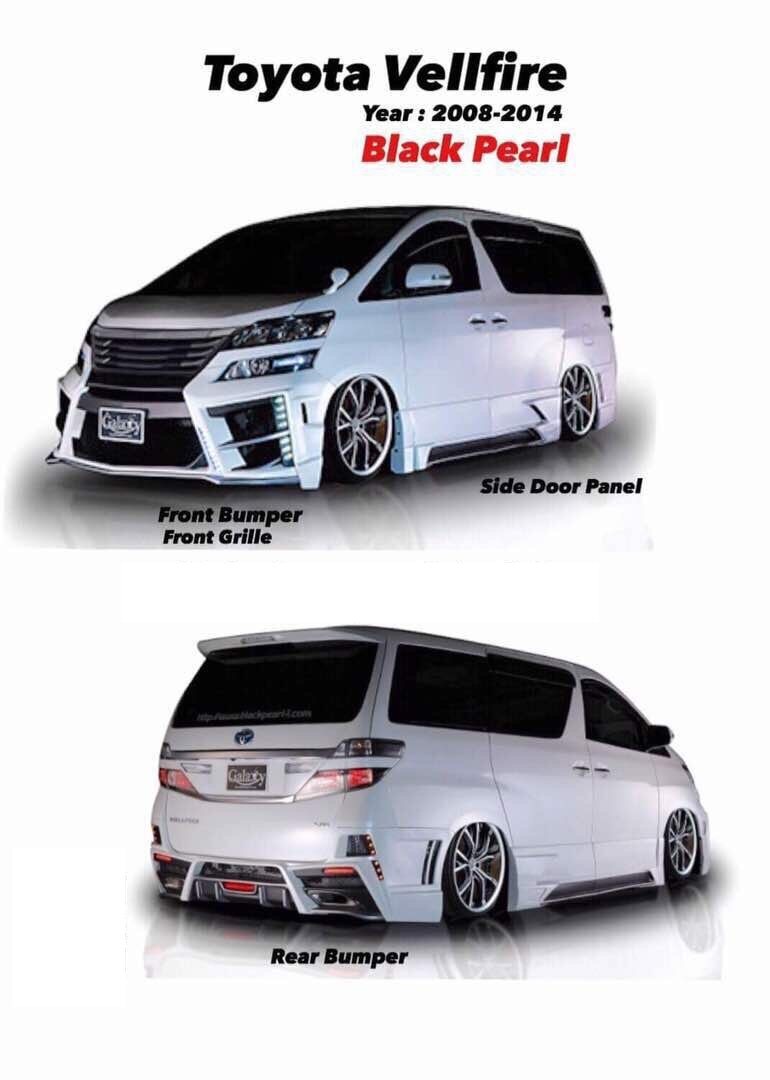 Toyota vellfire ANH20 black pearl bodykit body kit front rear bumper ...
