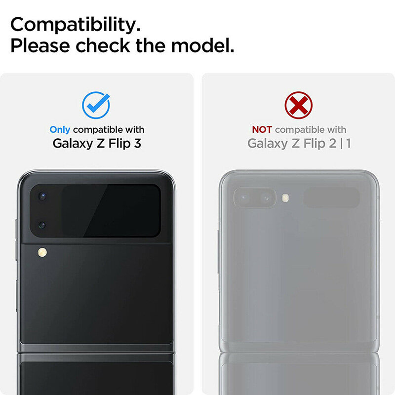 2 Pcs สำหรับ Samsung Galaxy Z Flip 3 5G 2021 3D กล้องเลนส์ป้องกันฟิล์ม ...
