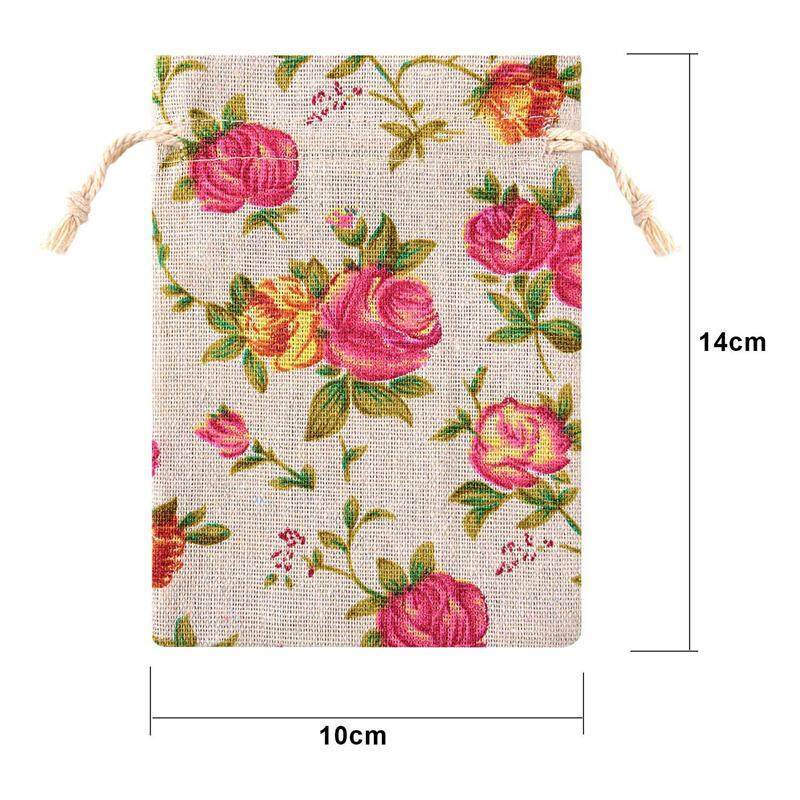 30 Pack Rose Drawstring Bags Burlap Flower Pouch Bags Gift Bags Jewelry ...