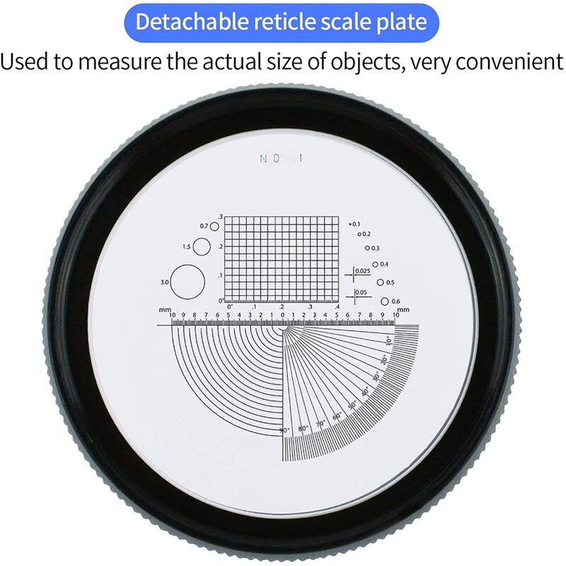 LED Scale Loupe 10X Illuminated Desktop Magnifier Metal Detachable ...