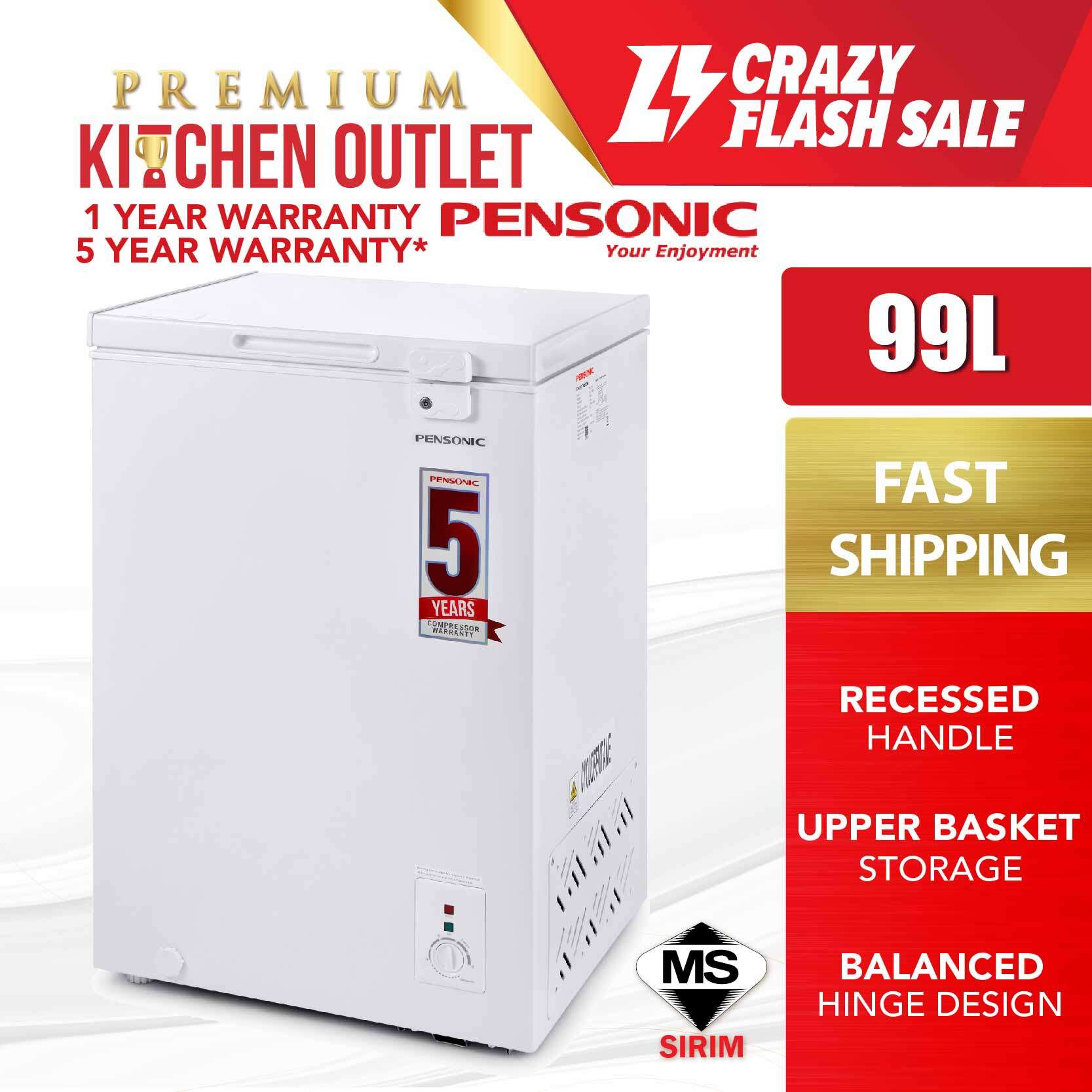 【Own Truck Delivery】Pensonic 99L Chest Freezer PFZ-113 | Klang Valley ...