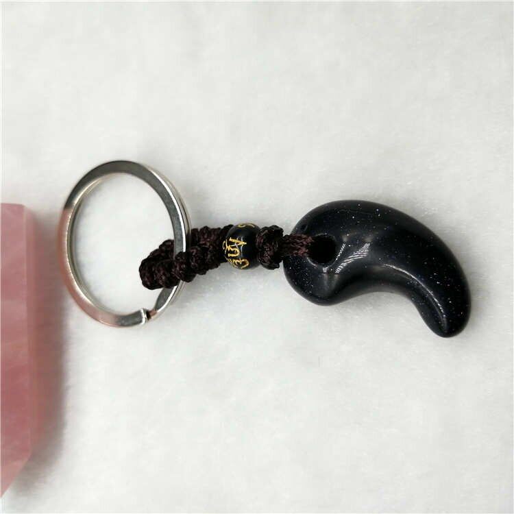 Drop Shipping keychain Natural Blue sandstone keychain crystal ...