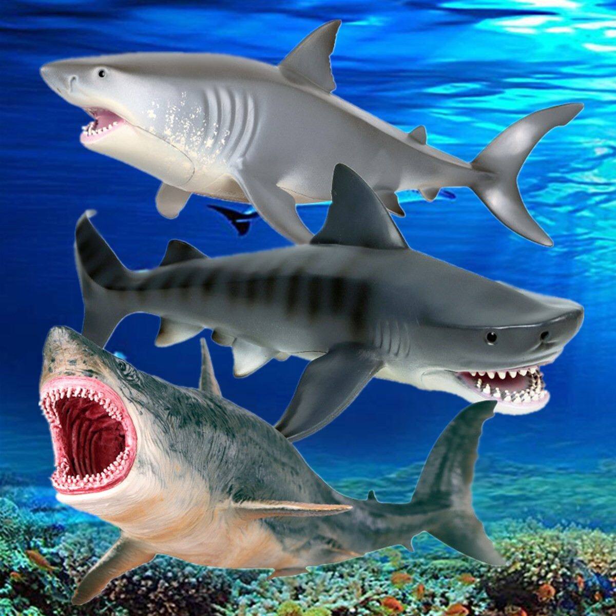 Big Sea Life Savage Megalodon Whale Shark Model ตุ๊กตาแอคชั่น PVC Ocean ...