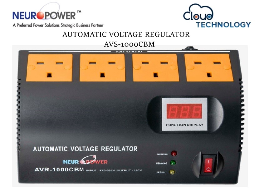 NEUROPOWER AVS-1000CBM 1000VA AVR VOLTAGE STABILIZER WITH 4 BRITISH UK ...
