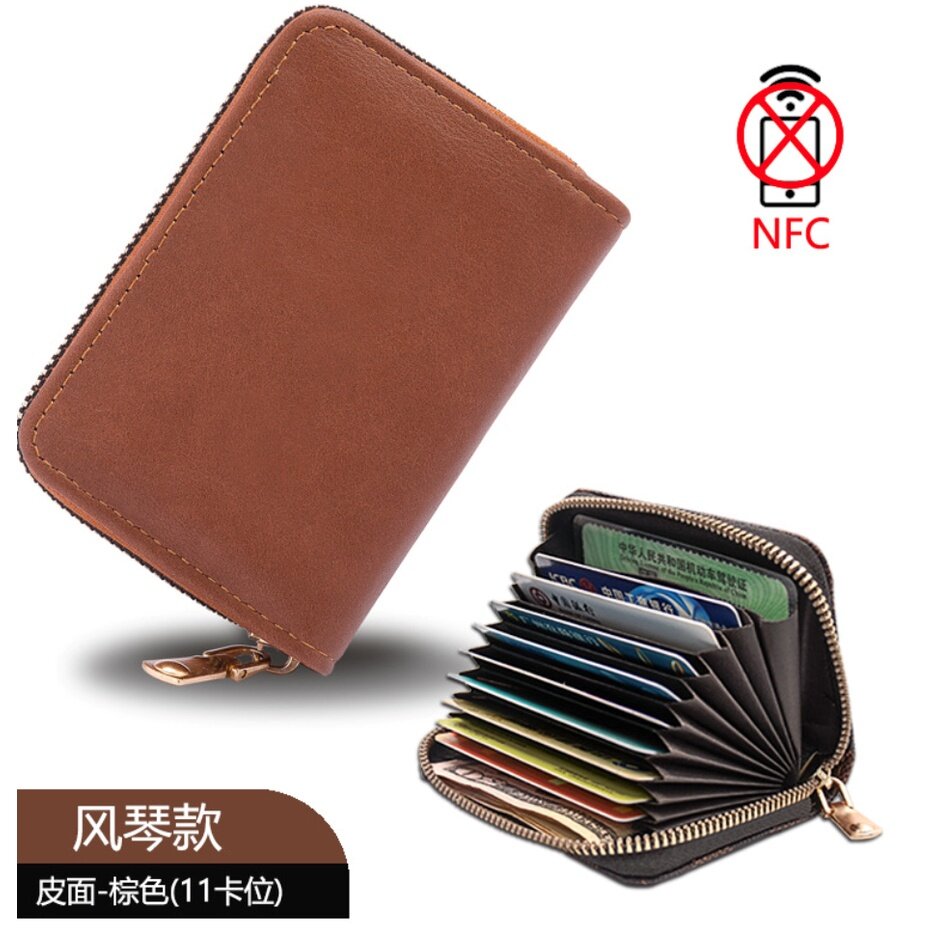 Leather Credit Card Wallet Card Holder Wallet Women Men Atm Id Card