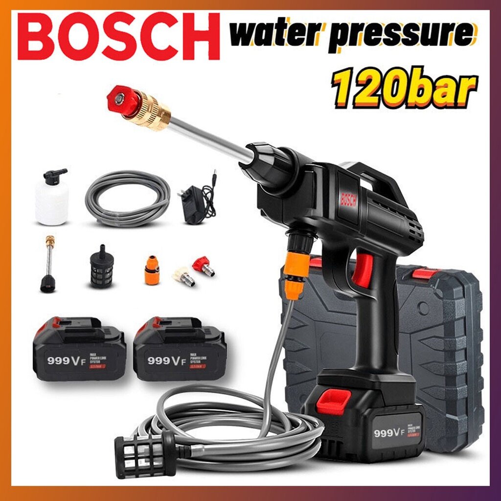 BOSCH 999VF Cordless Water Jet Water Gun Portable Car Wash High Pressure Water Jet Machine ...