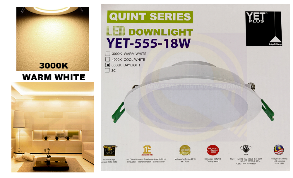 [READY STOCK] YET 555/560 18W 6 INCH SIRIM LED DOWNLIGHT ROUND ...