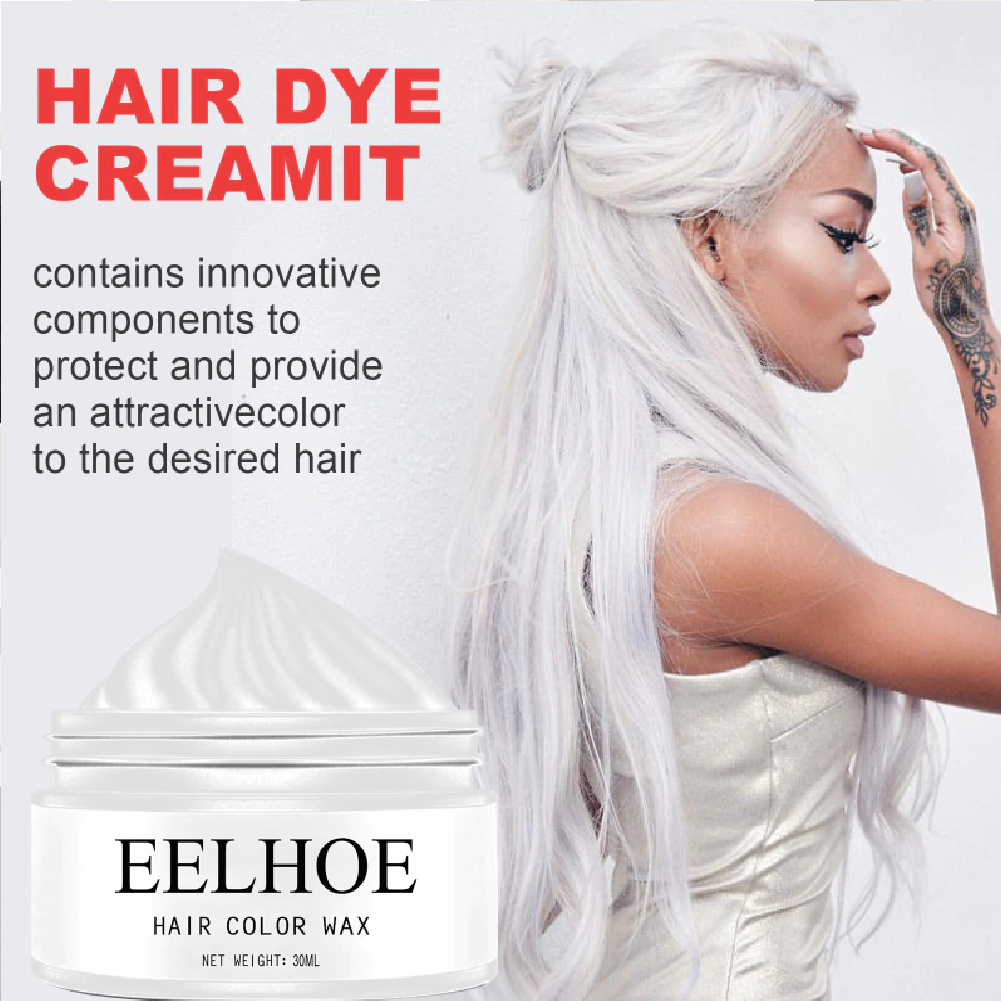 (white)POMADE COLOUR TEMPORARY HAIR WAX Color Hair Gel Kalanxuan ...