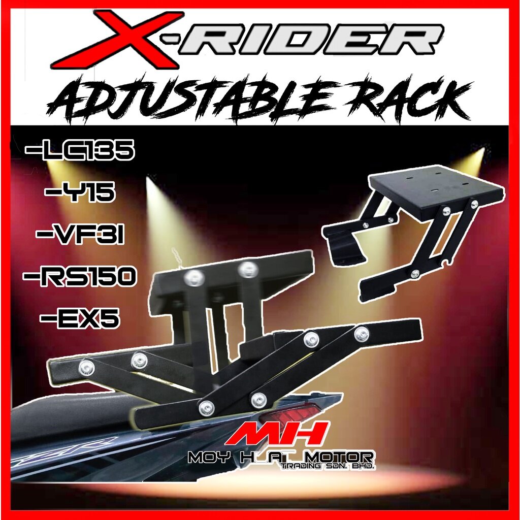 X RIDER Y16ZR Y15ZR LC135 RS150 EX5 VF3I ADJUSTABLE REAR RACK RAPIDO ...